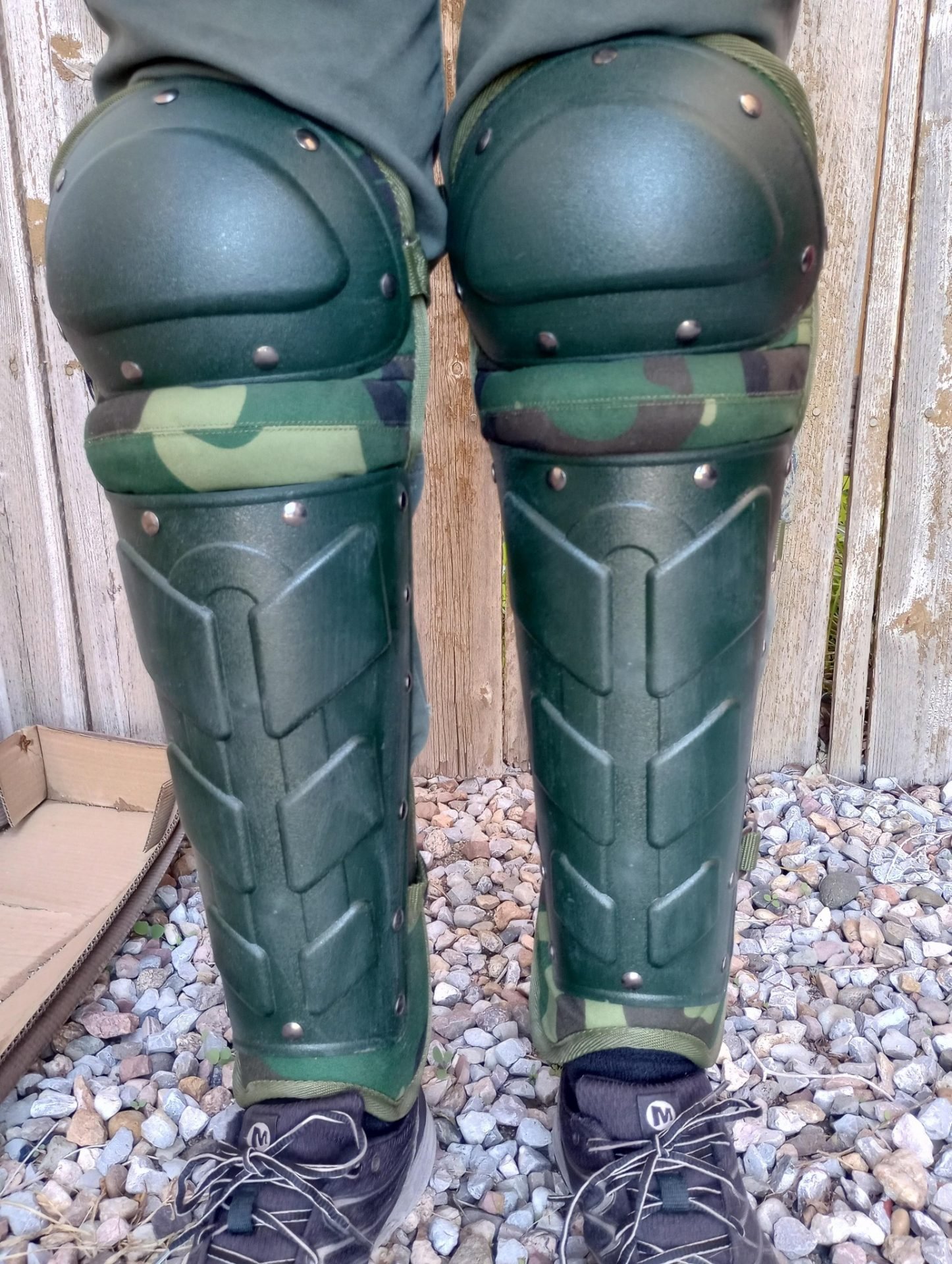 Woodland Camo Chinese Shin Guards - Post Apocalyptic Events